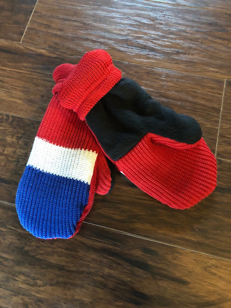 Hockey Sock Fleece Lined Adult Mittens - Etsy