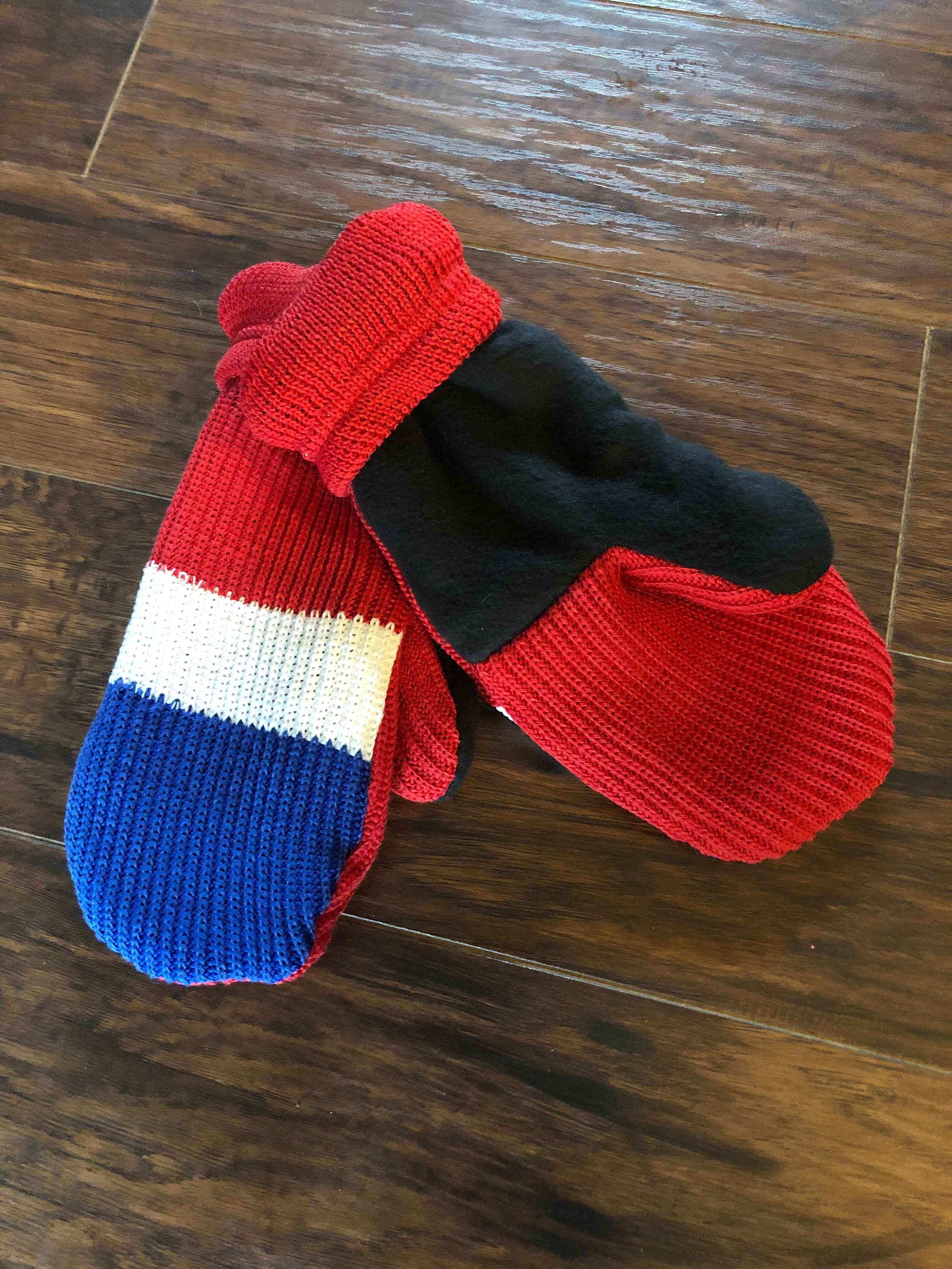 Hockey Sock Fleece Lined Adult Mittens - Etsy