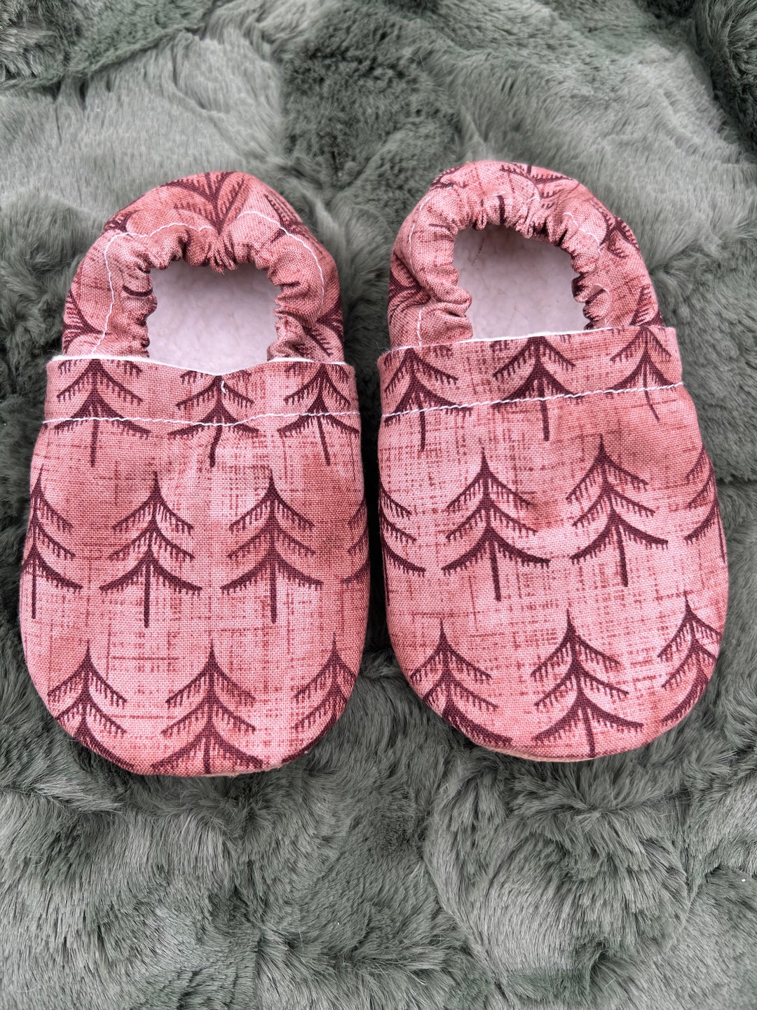 Pine Tree Baby Booties, Forrest Soft Soled Baby Shoes, Tree Crib ...
