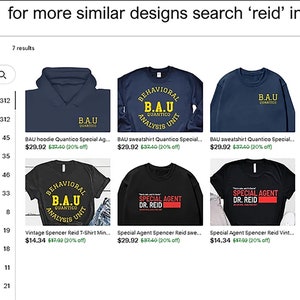 BAU Sweatshirt Quantico Special Agent Spencer Reid Back Print ...