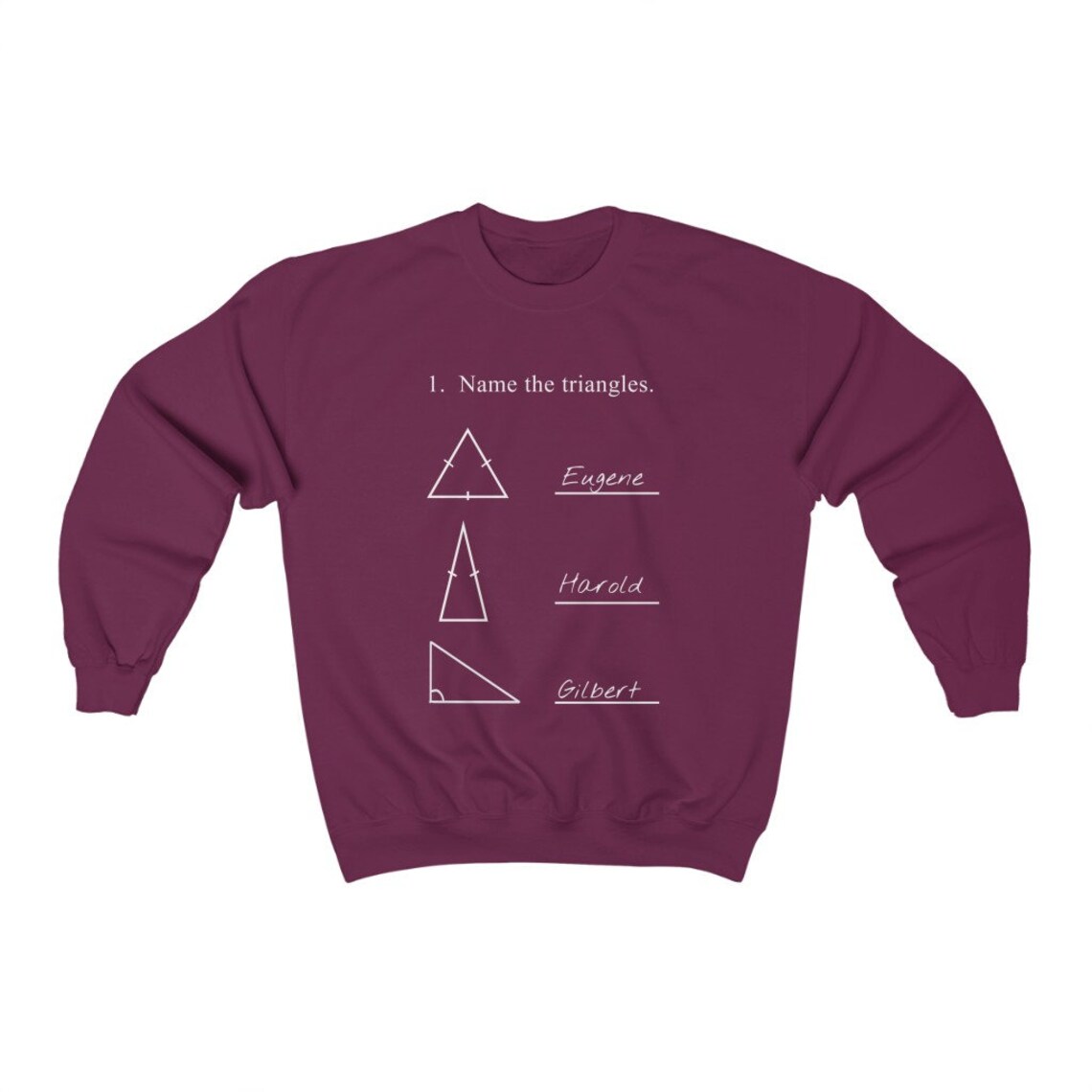 Funny Math Teacher Sweatshirt Name the Triangles Funny - Etsy