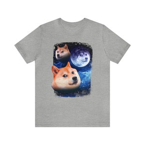 Three Doge Moon Vintage T-shirt Shibu Inu Howl at Moon Meme Three Moon ...