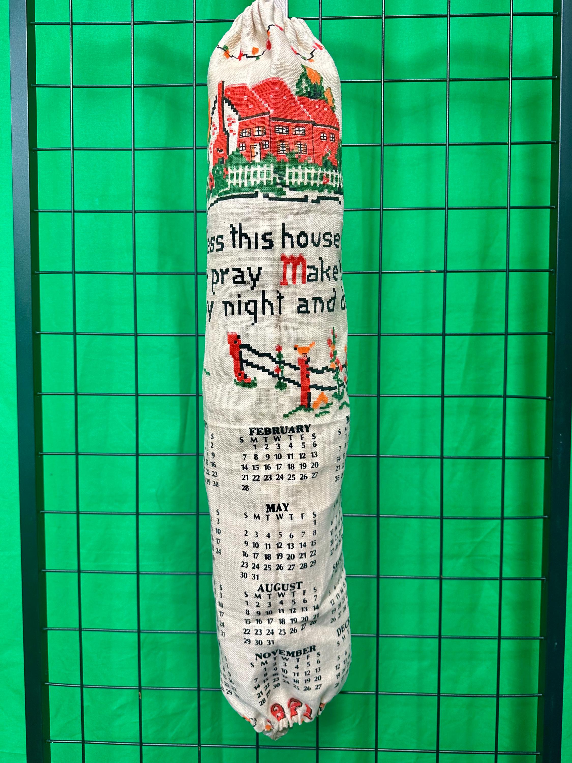 Upcycle Vintage Calendar Grocery Bag Holder, Plastic Bag Holder ...