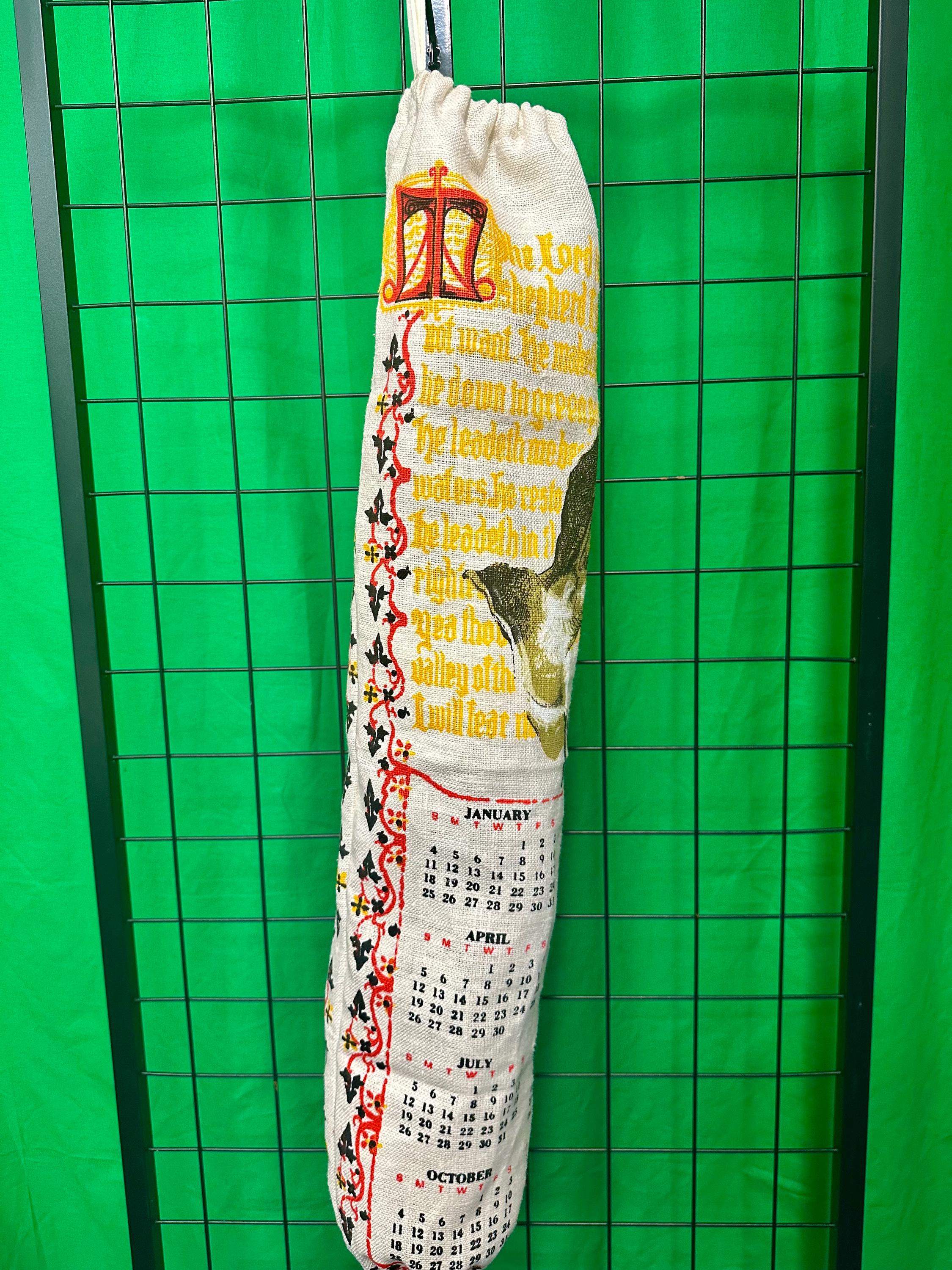 Upcycle Vintage Calendar Grocery Bag Holder, Plastic Bag Holder ...