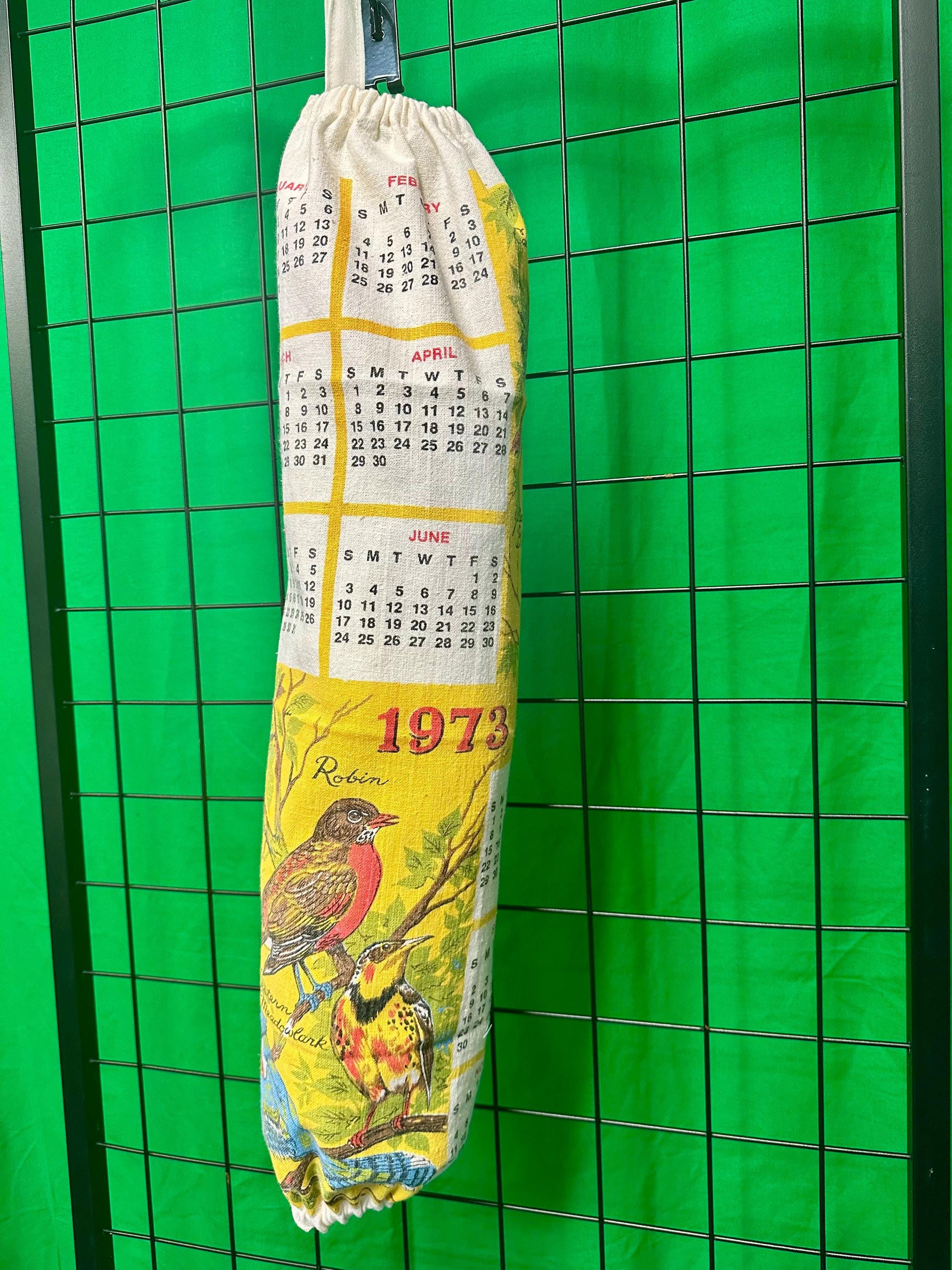Upcycle Vintage Calendar Grocery Bag Holder, Plastic Bag Holder ...