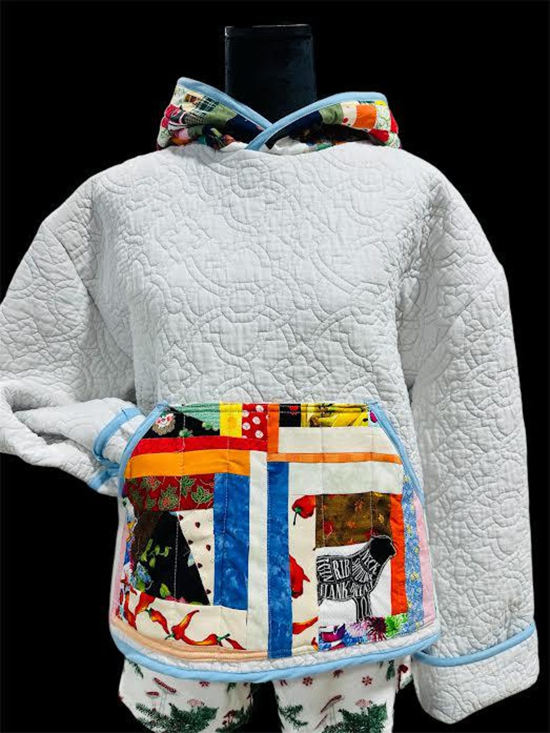 Upcycled Quilted Handmade Hoodie, Repurposed Jacket - Etsy