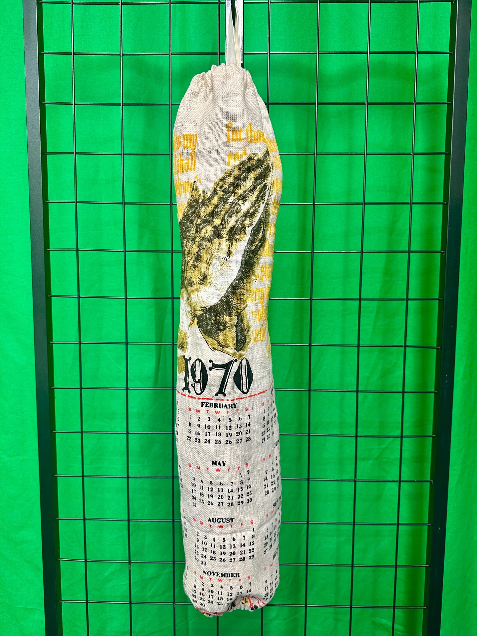 Upcycle Vintage Calendar Grocery Bag Holder, Plastic Bag Holder ...