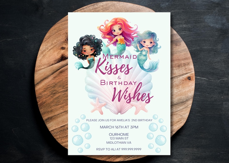 Mermaid Birthday Invitation - Etsy