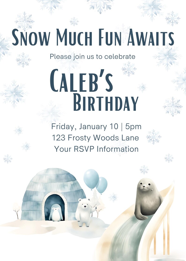 Snow Much Fun Birthday Party Invitation - Etsy
