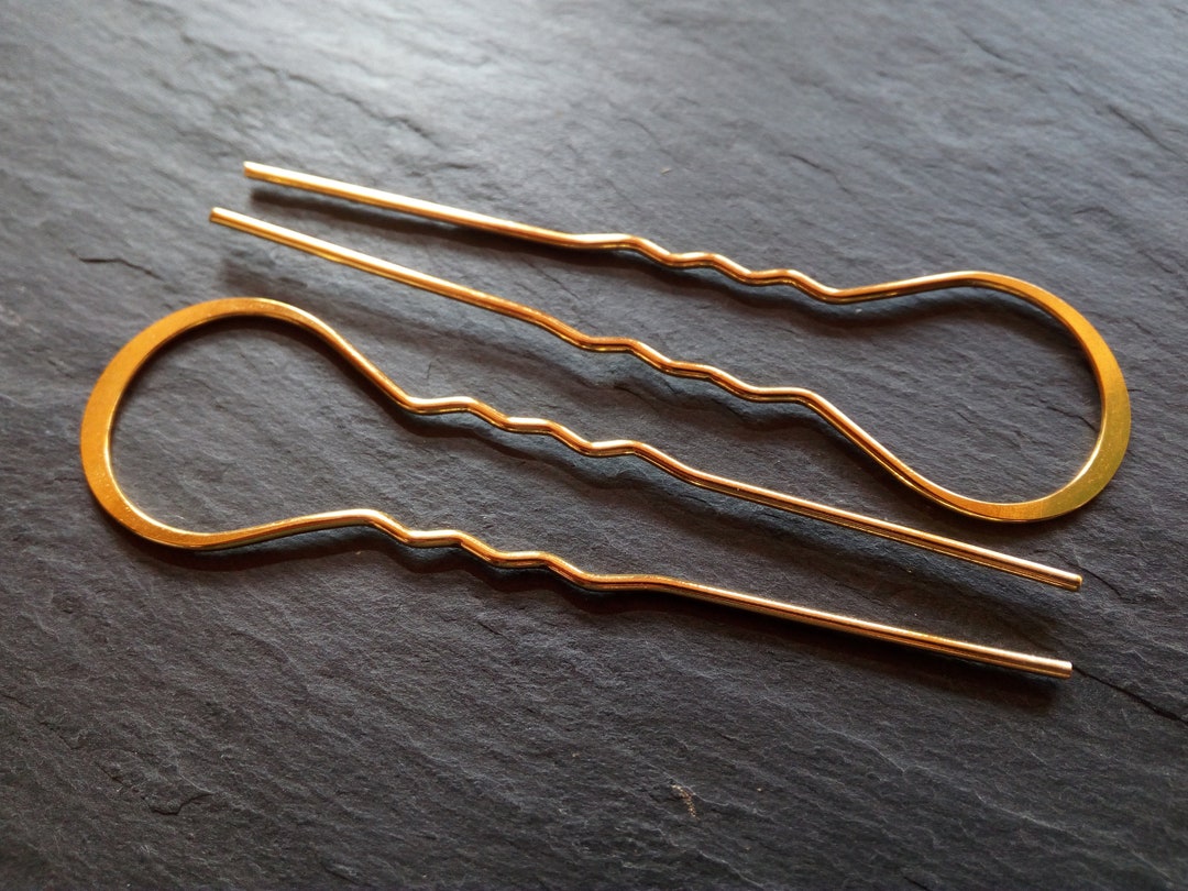 2-er Set lange Haarnadeln bewährte Haarnadel goldfarben Haar - Etsy.de