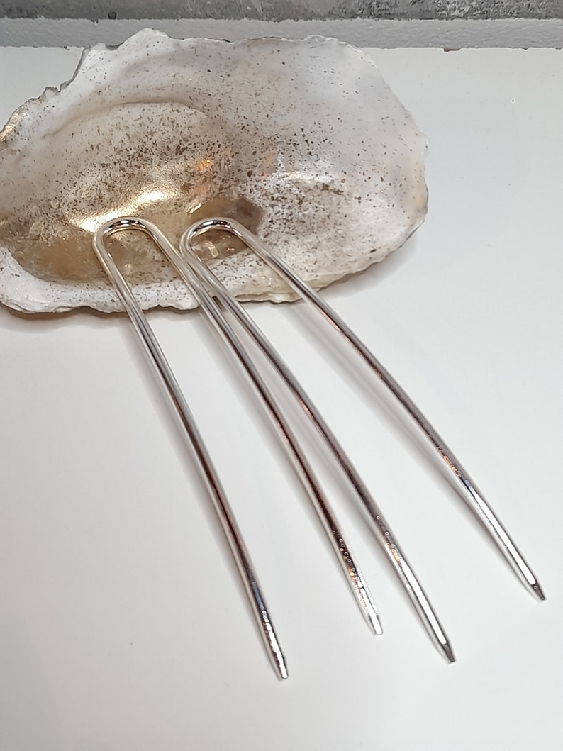 Set of 2 Tried and Tested Stable Hairpins in Silver, Bun Pins, Bun ...