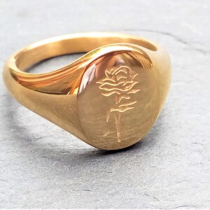 Signet Ring Gold Plated Rose 18 K Gold - Etsy