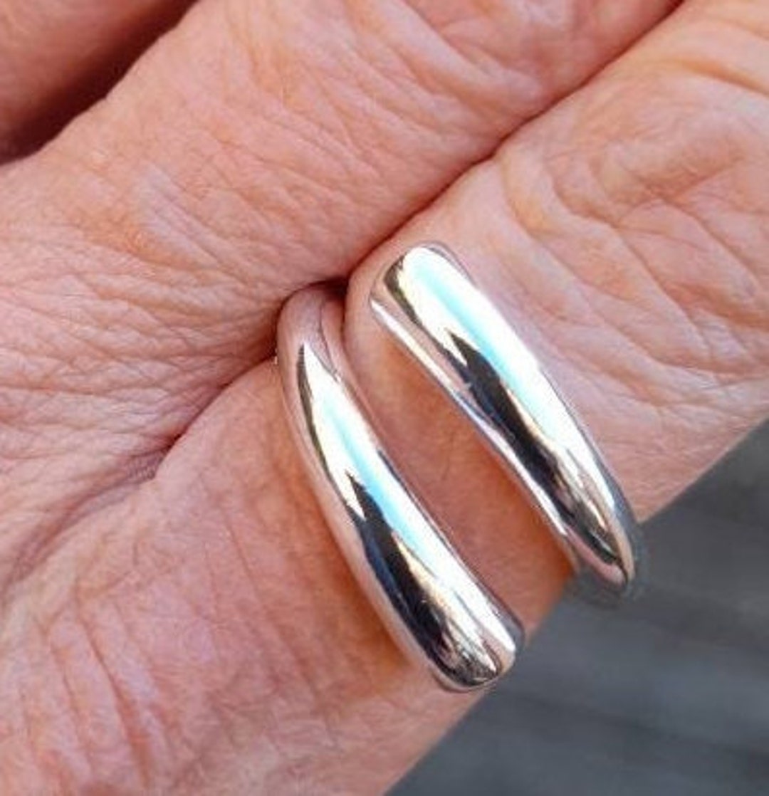 Open Spiral Ring Minimalist Noble Ring Adjustable 925 Silver Plating ...