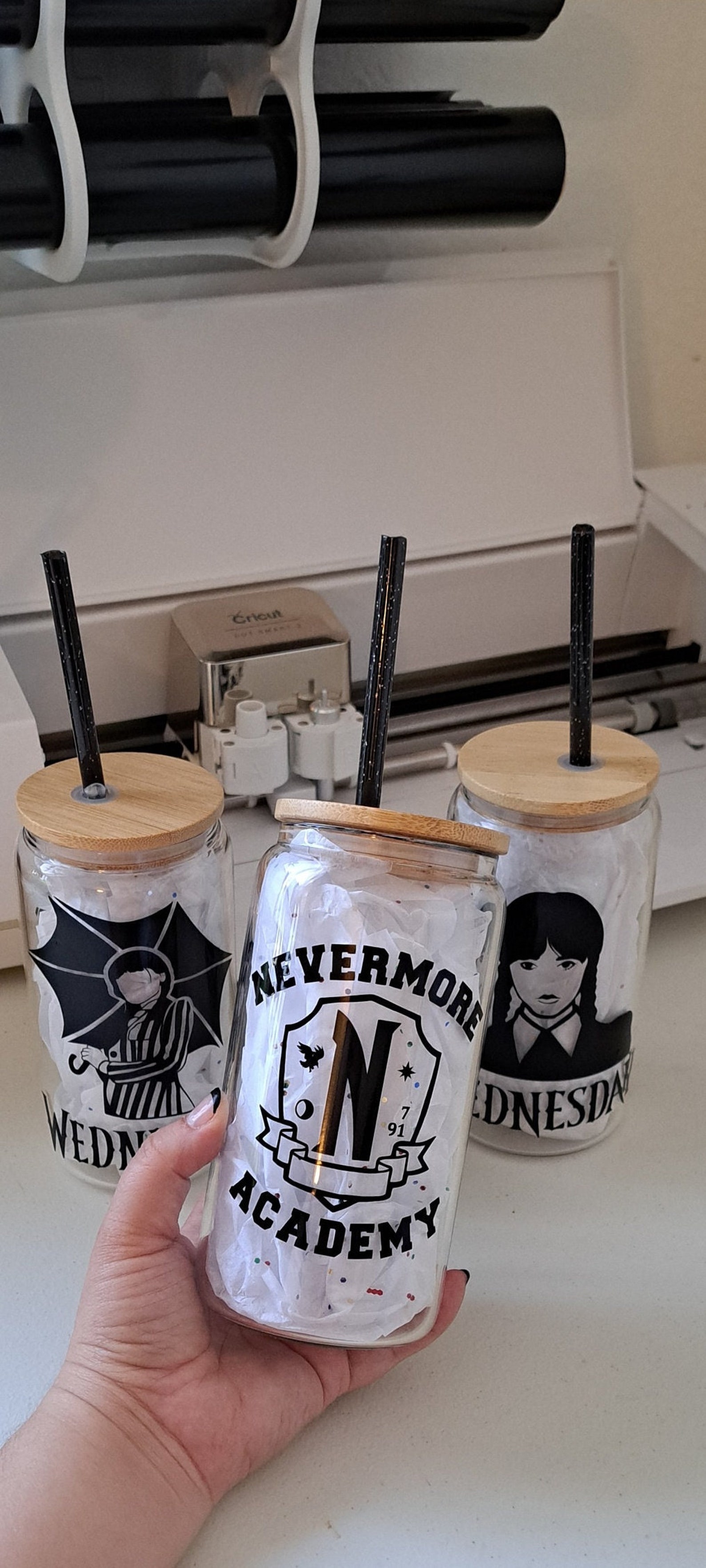 Wednesday Addams Cello Glass Can Iced Coffee Cup Jenna Ortega - Etsy