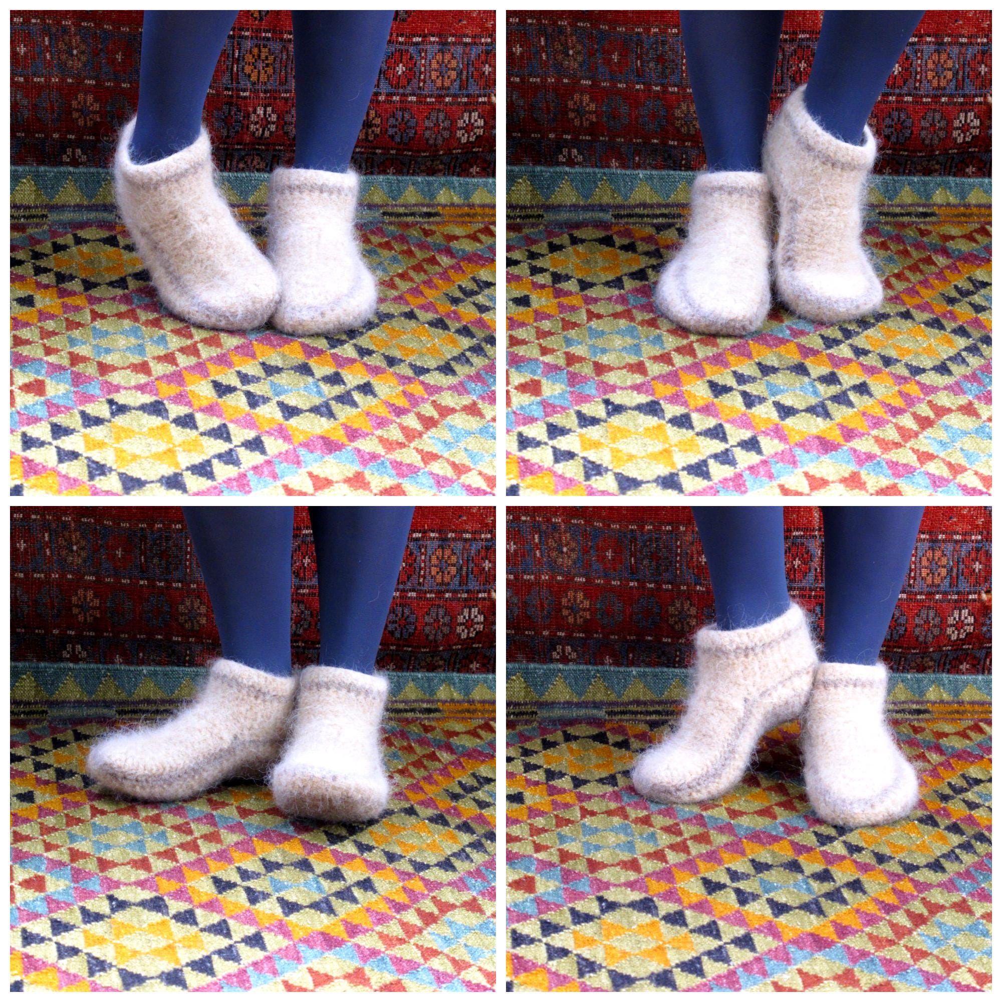 Felted Crochet Slipper for Women: the Moccasin - Etsy