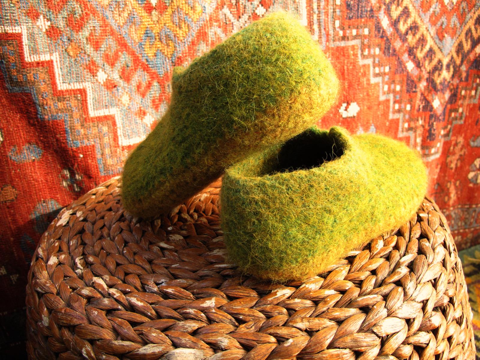 Felted Crochet Slippers for Women: the Hobbity - Etsy