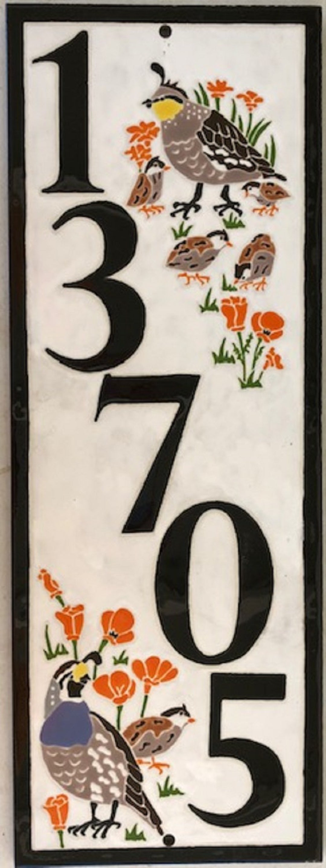 Large Quail Address Tile - Etsy