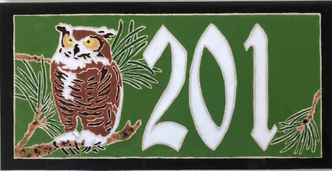 Owl Address Tile - Etsy