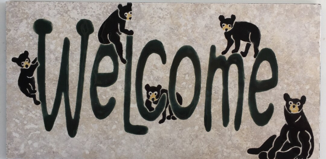 Welcome With Bear Cubs - Etsy