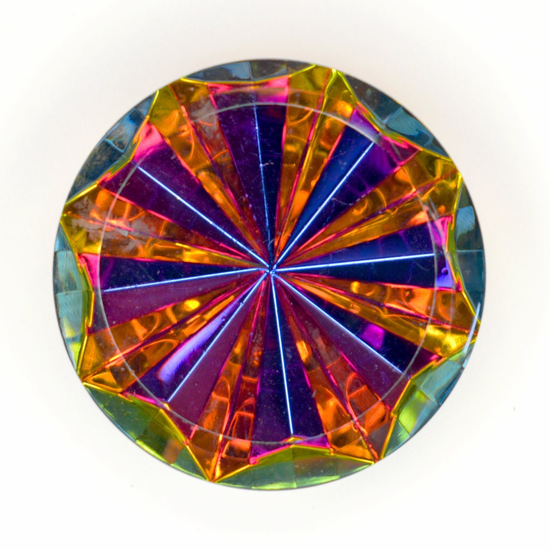 Crystal 35mm Crystal Volcano Unfoiled Radiant Doublet Glass Stone - Etsy