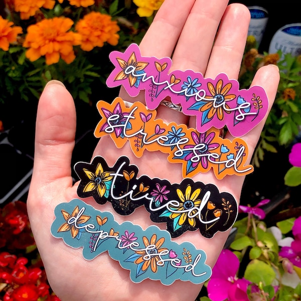 Stressed Stickers - Etsy