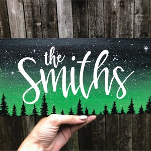 Galaxy Last Name Rustic Wood Sign Wedding Gift, Personalized Wood Sign ...