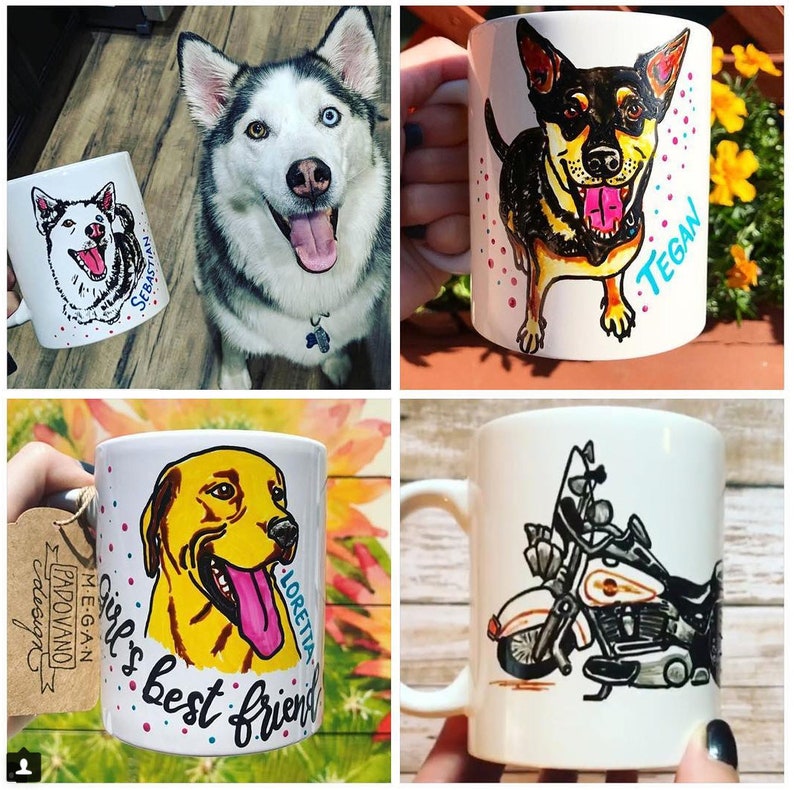 Custom Dog Coffee Mug Personalized Hand Painted Dog Mug Dog - Etsy
