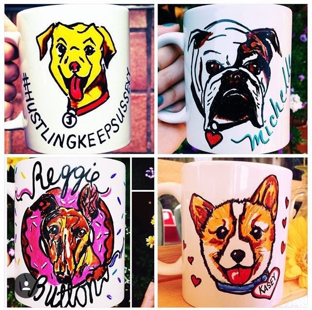 Custom Dog Coffee Mug Personalized Hand Painted Dog Mug Dog | Etsy