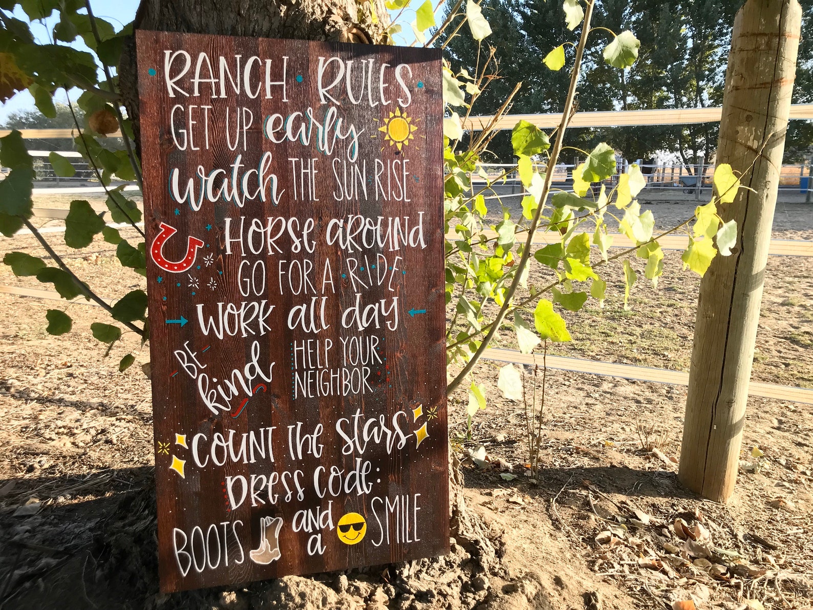 Ranch Rules Custom Personlized Hand Painted Wood Sign Rustic | Etsy