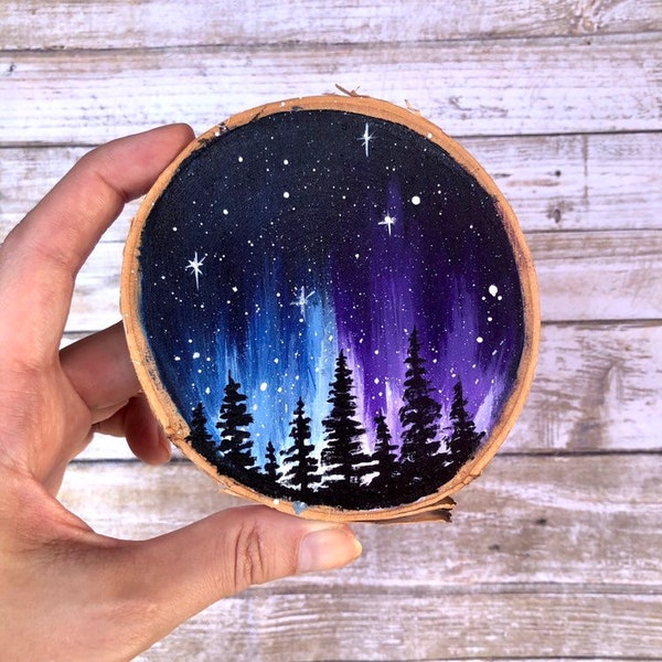 Wood Slice Painting - Etsy