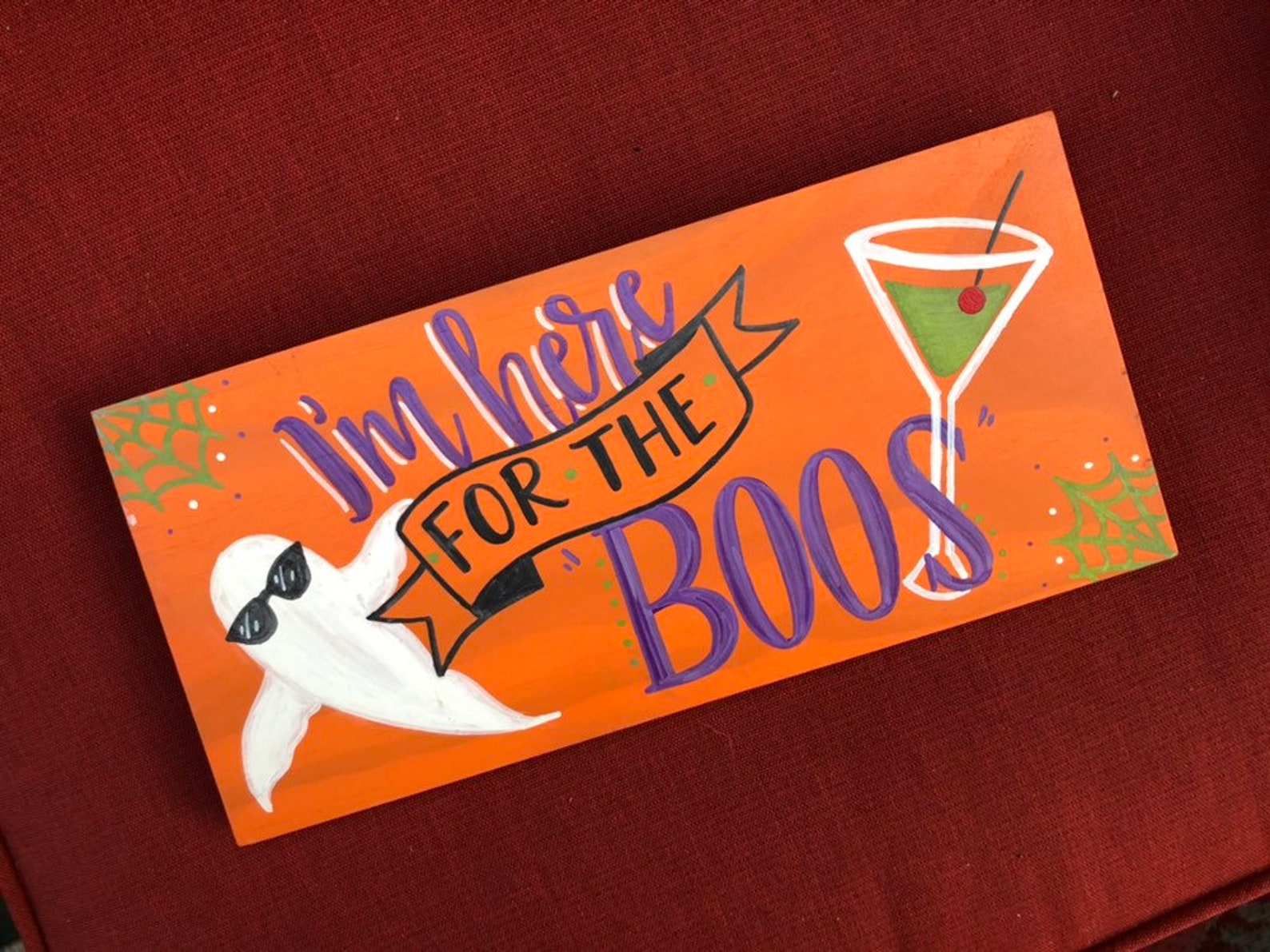 Here for the Boos Halloween Wood Sign Halloween Decor Hand - Etsy