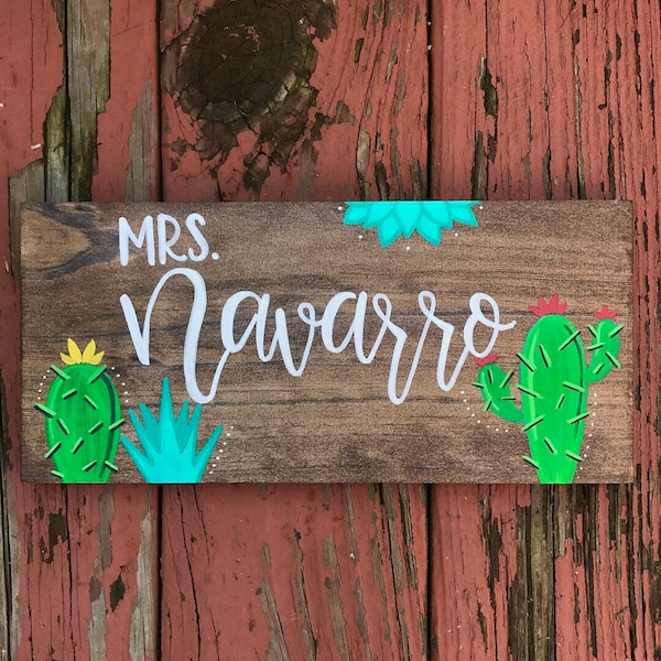 Cactus Classroom Sign - Etsy