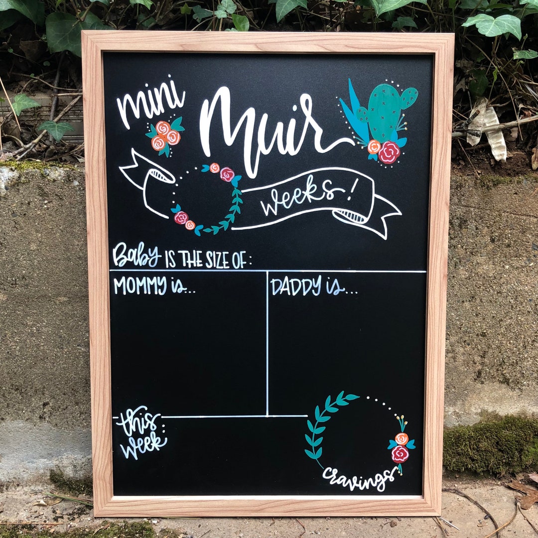 Pregnancy Tracker Chalkboard Bump Update, Personalized Pregnancy Diary ...