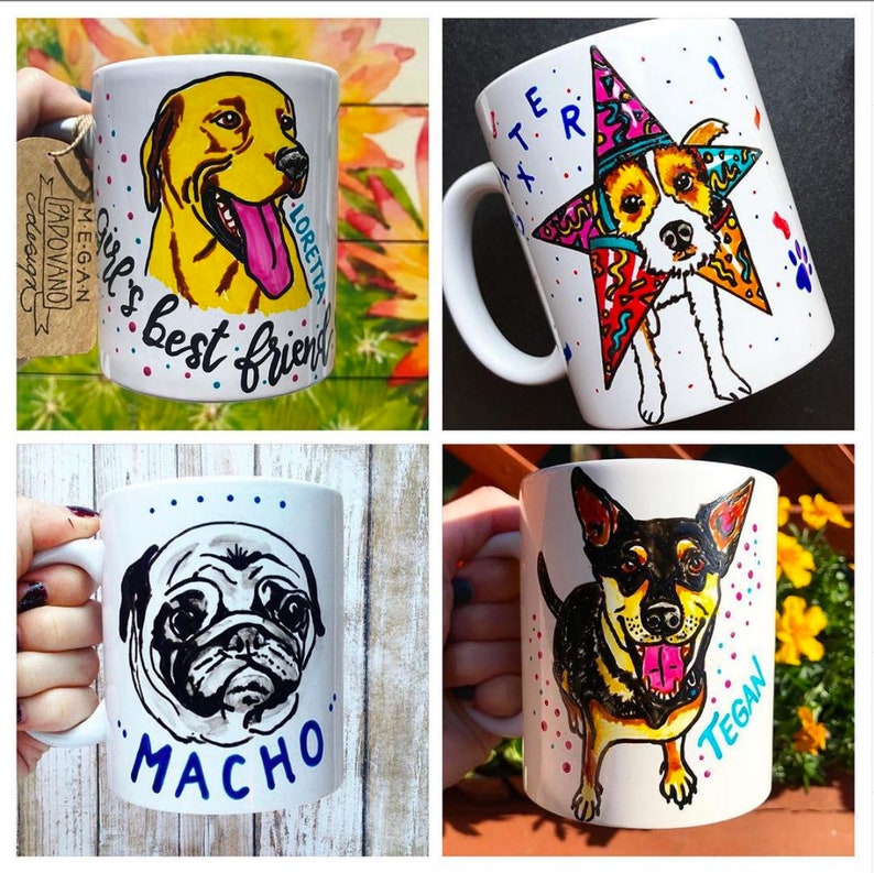 Custom Dog Coffee Mug Personalized Hand Painted Dog Mug Dog - Etsy