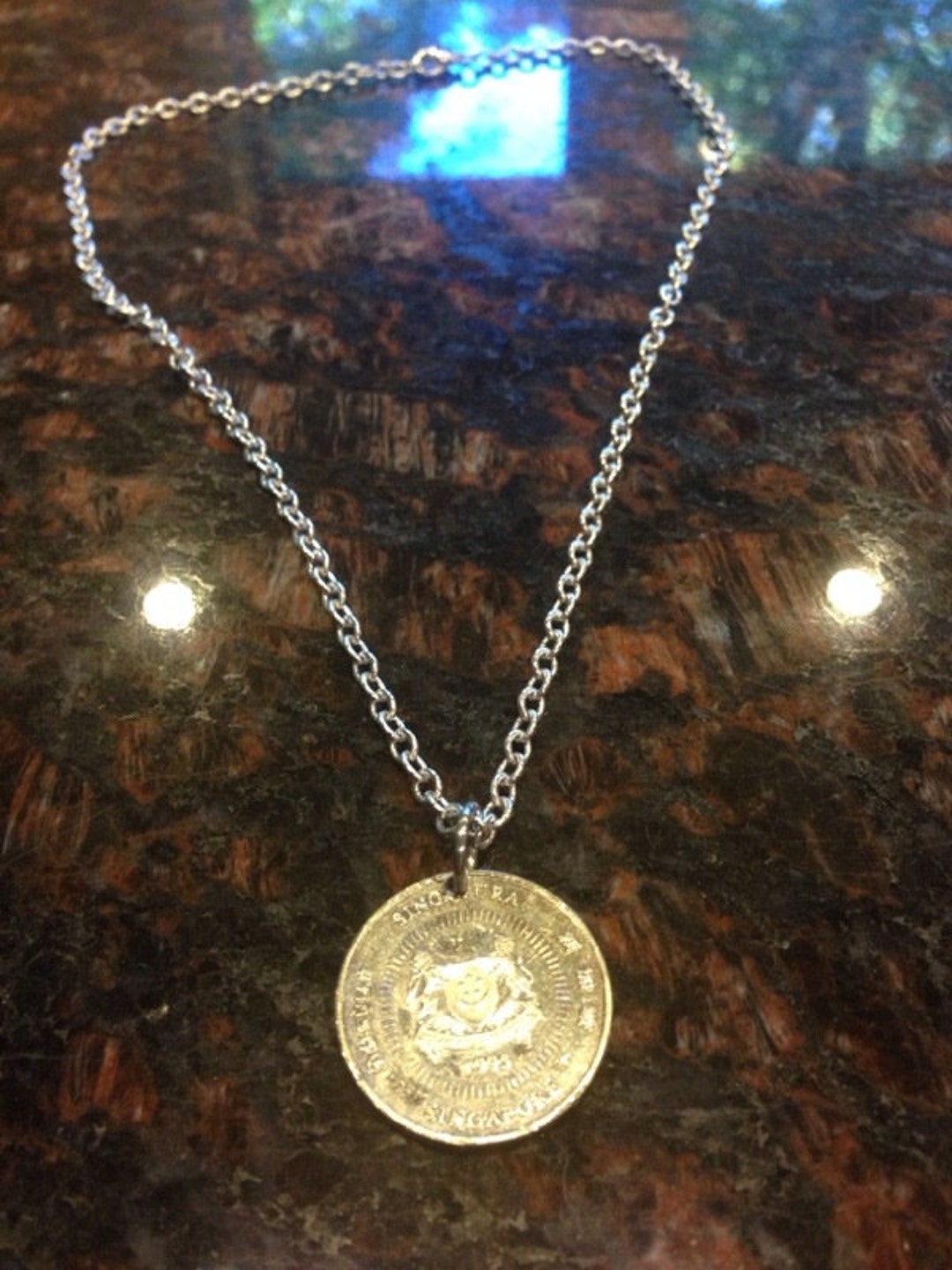 Singapore 50 Cents Coin Necklace - Etsy