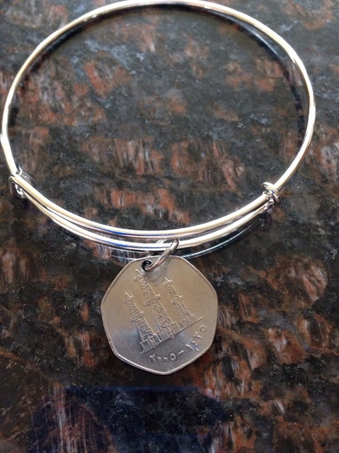 United Arab Emirates 50 Filsa Expandable Style Wire Bangle Bracelet - Etsy