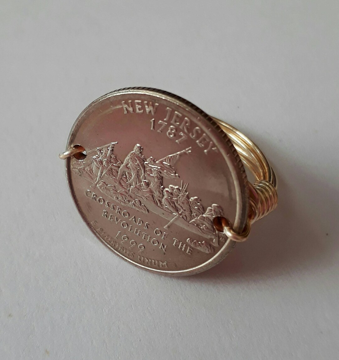New Jersey State Quarter Wire Wrapped Ring. - Etsy