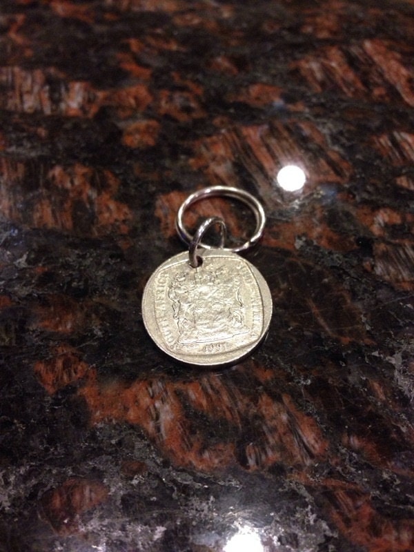 South Africa 1 rand coin keychain | Etsy