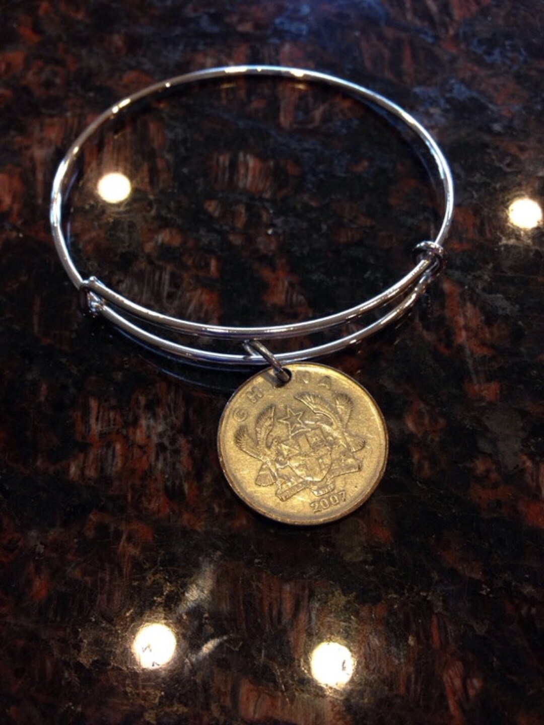 Ghana 20 Pesewas Expandable Style Wire Bangle Bracelet - Etsy