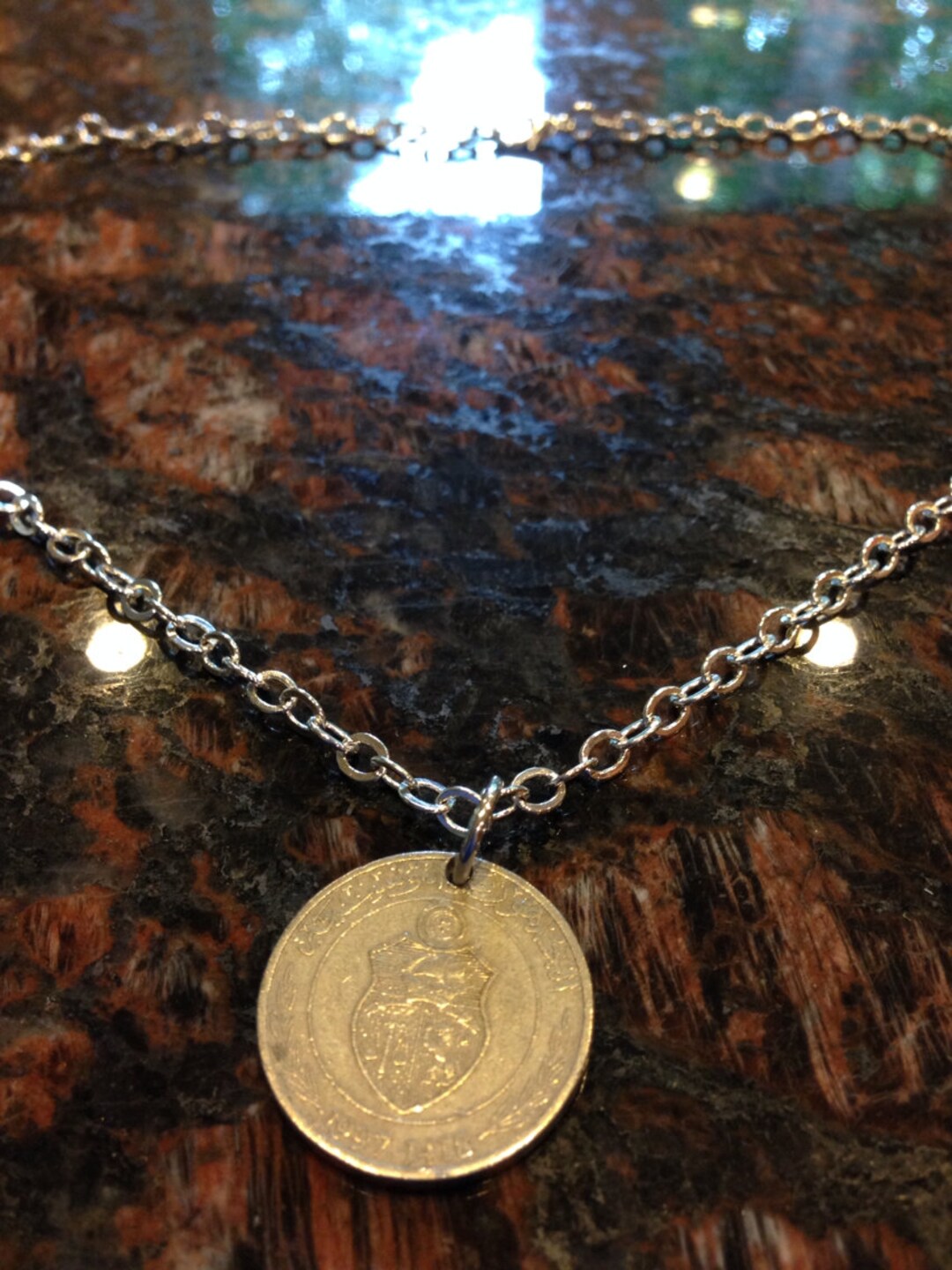 Tunisia 1/2 Dinar Coin Necklace - Etsy