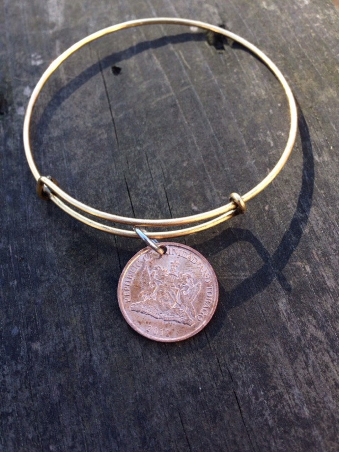 Trinidad and Tobago 5 Cents Expandable Style Wire Bangle Bracelet - Etsy