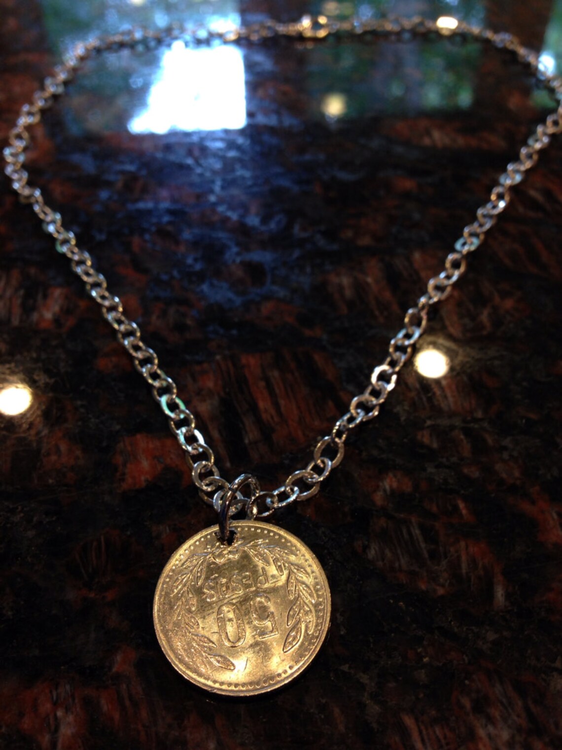 Colombia 50 Pesos Coin Necklace - Etsy