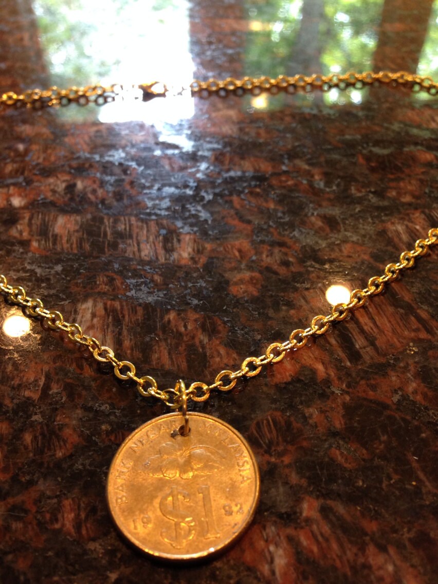 Malaysia 1 Ringgit Coin Necklace | Etsy