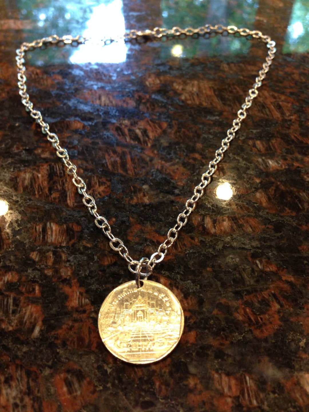 Thailand 5 Baht Coin Necklace - Etsy