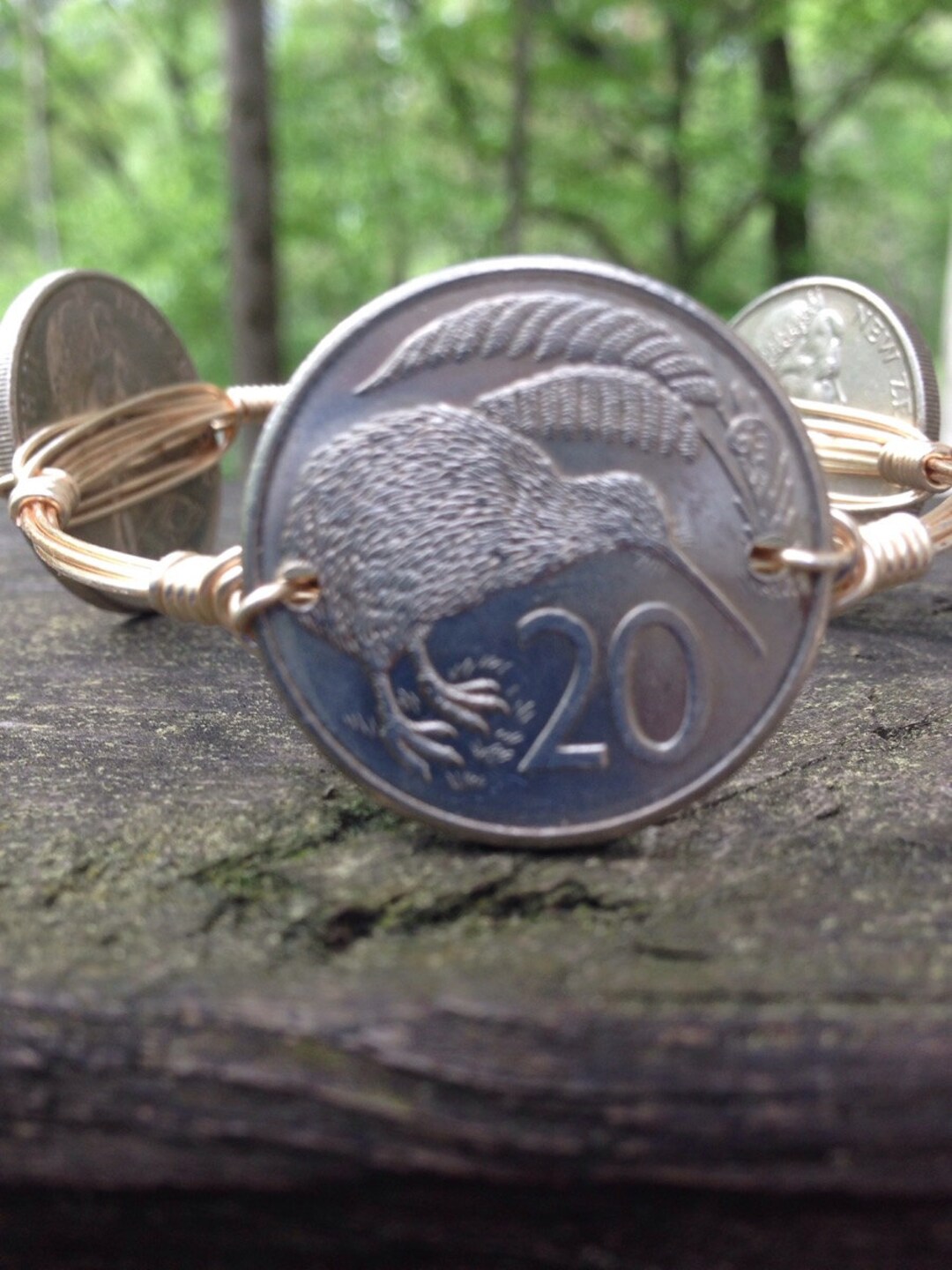 New Zealand 20 Cents Bourbons and Boweties Style Wire Bangle Bracelet ...