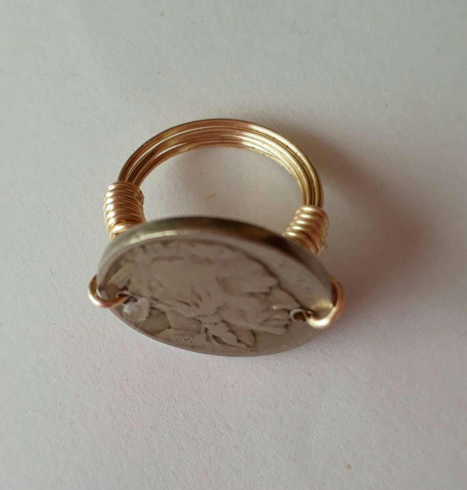 Buffalo Nickel Indian Wire Wrapped Ring - Etsy