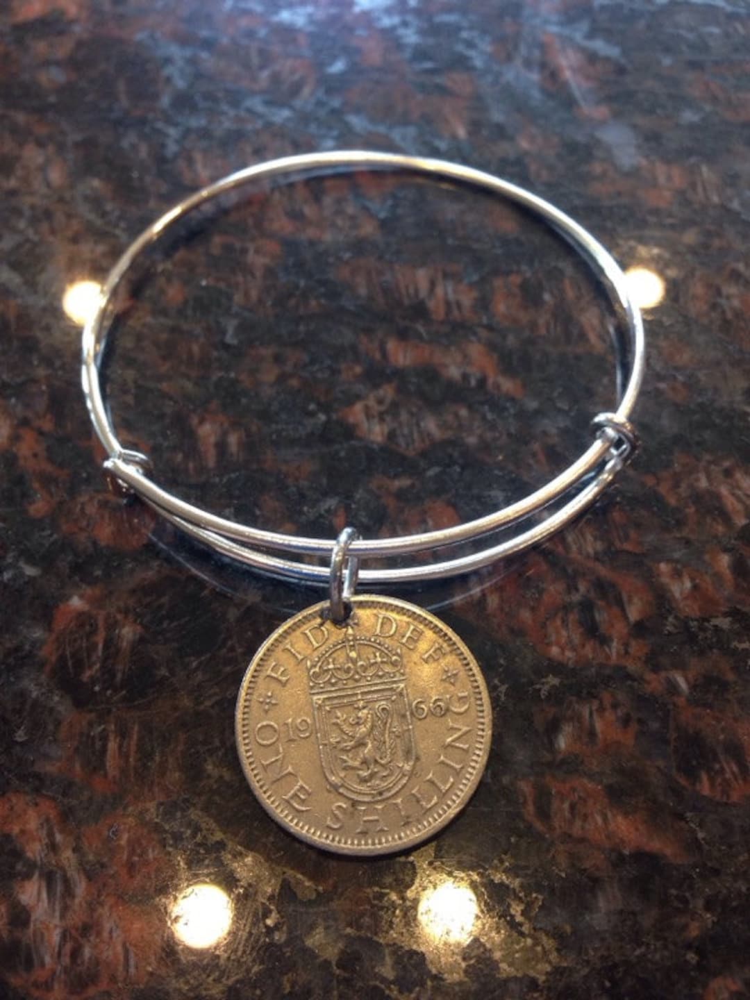 British 1 Shilling Expandable Style Wire Bangle Bracelet - Etsy