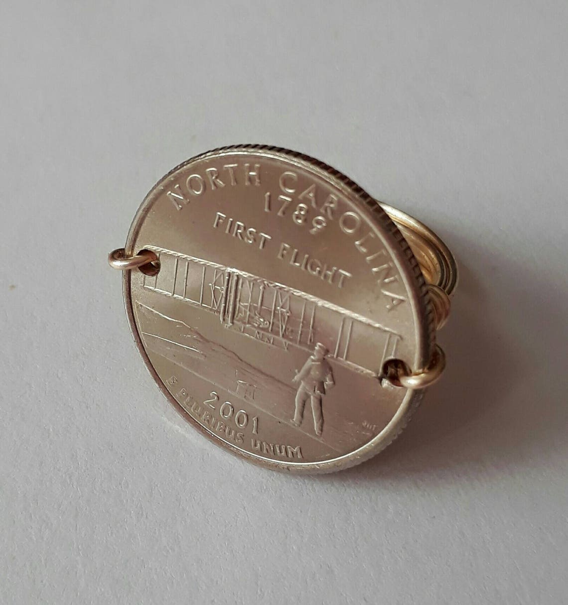 North Carolina State Quarter Wire Wrapped Ring. - Etsy