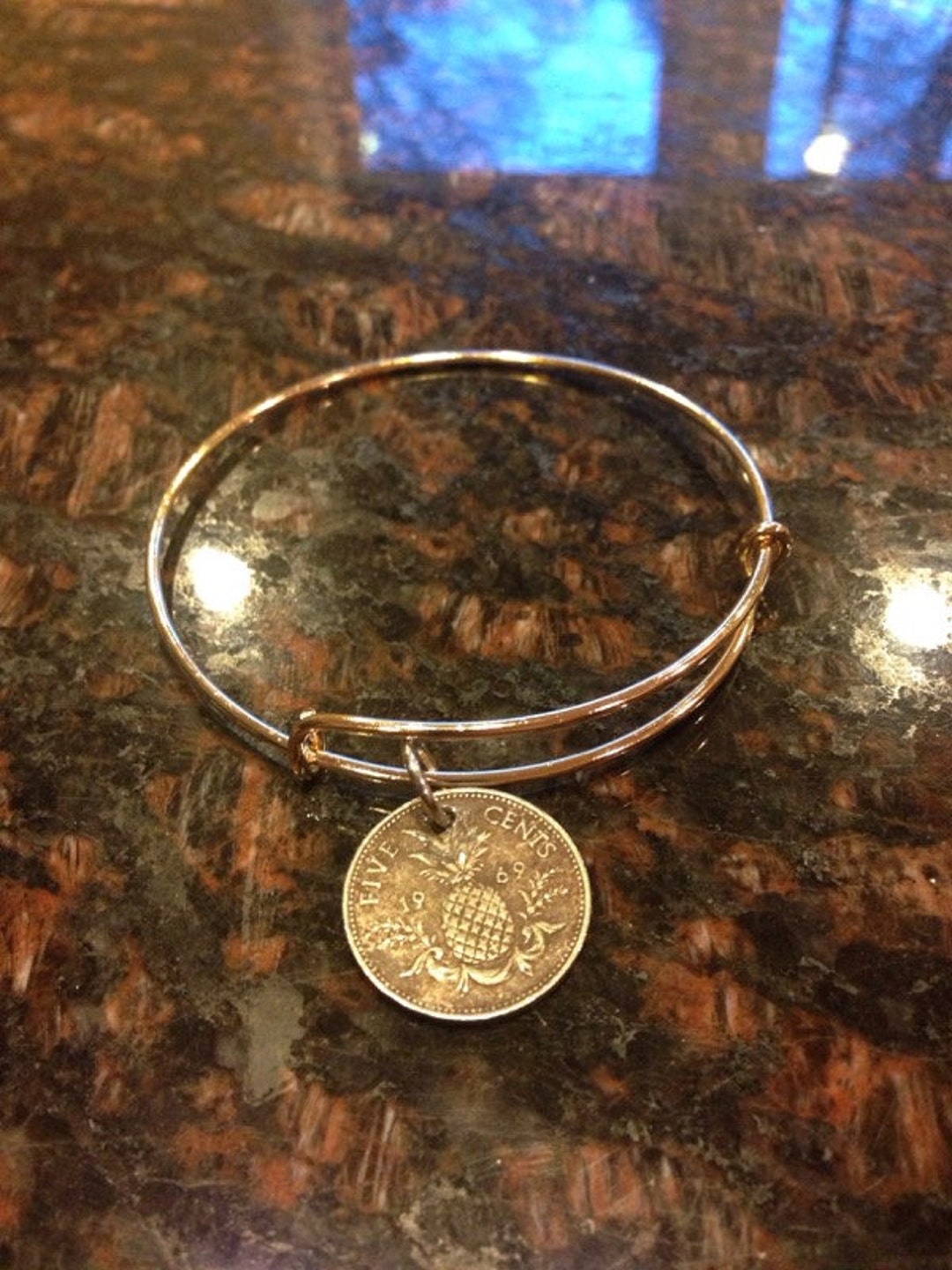 Bahamas 5 Cents Expandable Style Wire Bangle Bracelet - Etsy