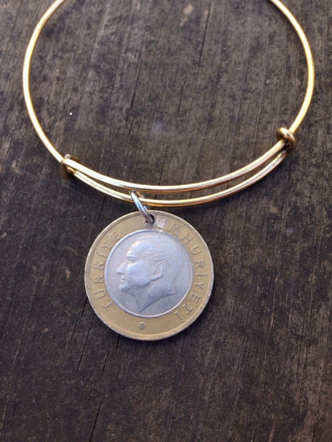 Turkey 1 Turk Lira Expandable Style Wire Bangle Bracelet - Etsy